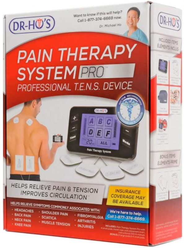 Dr-Ho's Pain Therapy System Pro TENS Device with 8 Small Pads, 2 Large ...